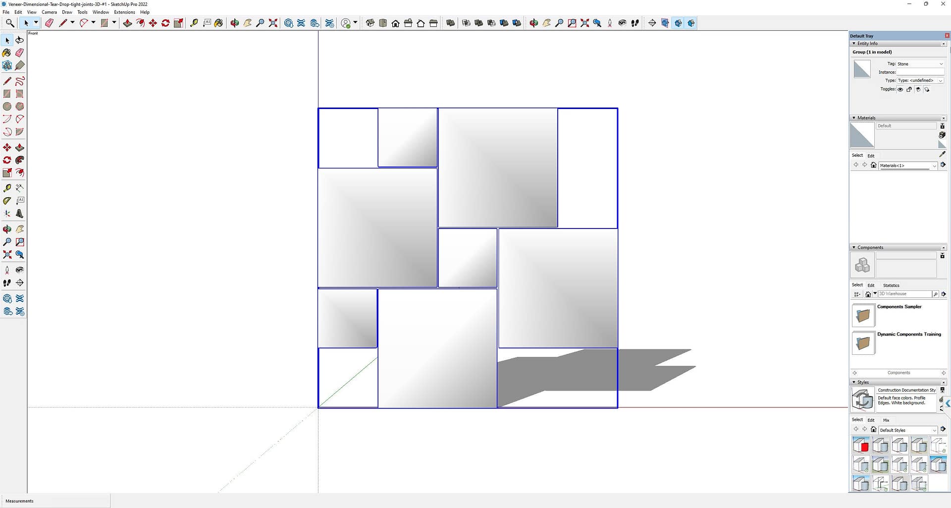 Veneer Design Pattern: Dimensional - Tear Drop (tight joints) - Stone ...