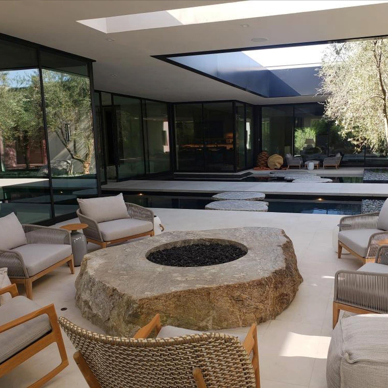 Stone Firepit in Giant Boulder | Stone Curators