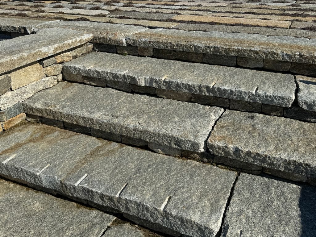 Reclaimed Granite Treads - Weathered Riser and Tread | Stone Curators