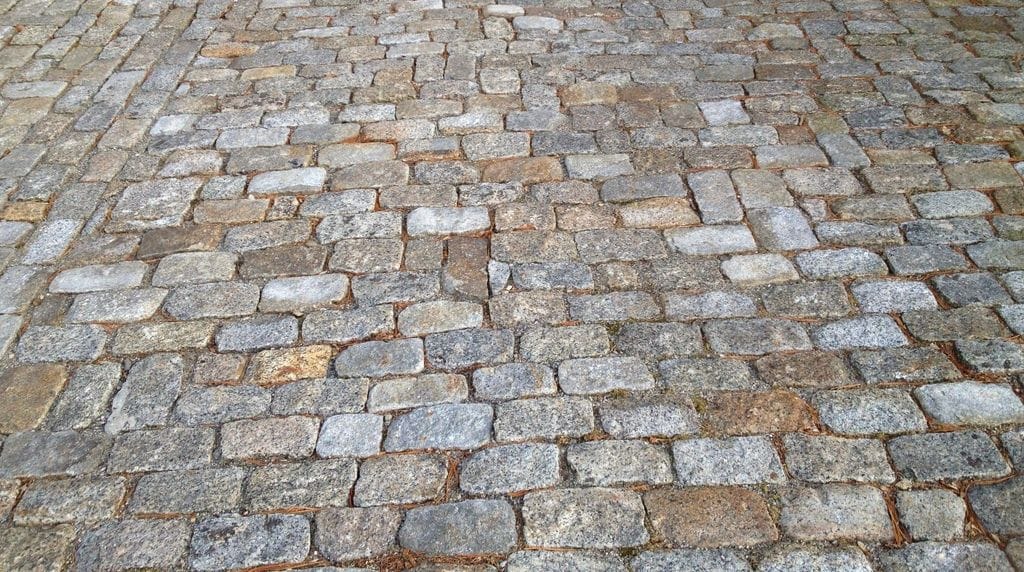 cobbled floor
