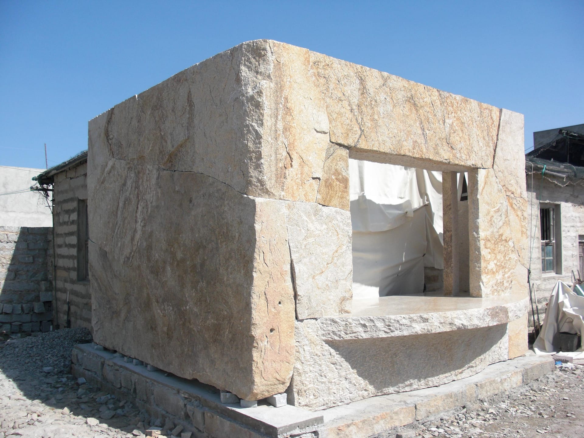 Golden Granite Block Oversized Quarry Skins | Stone Curators