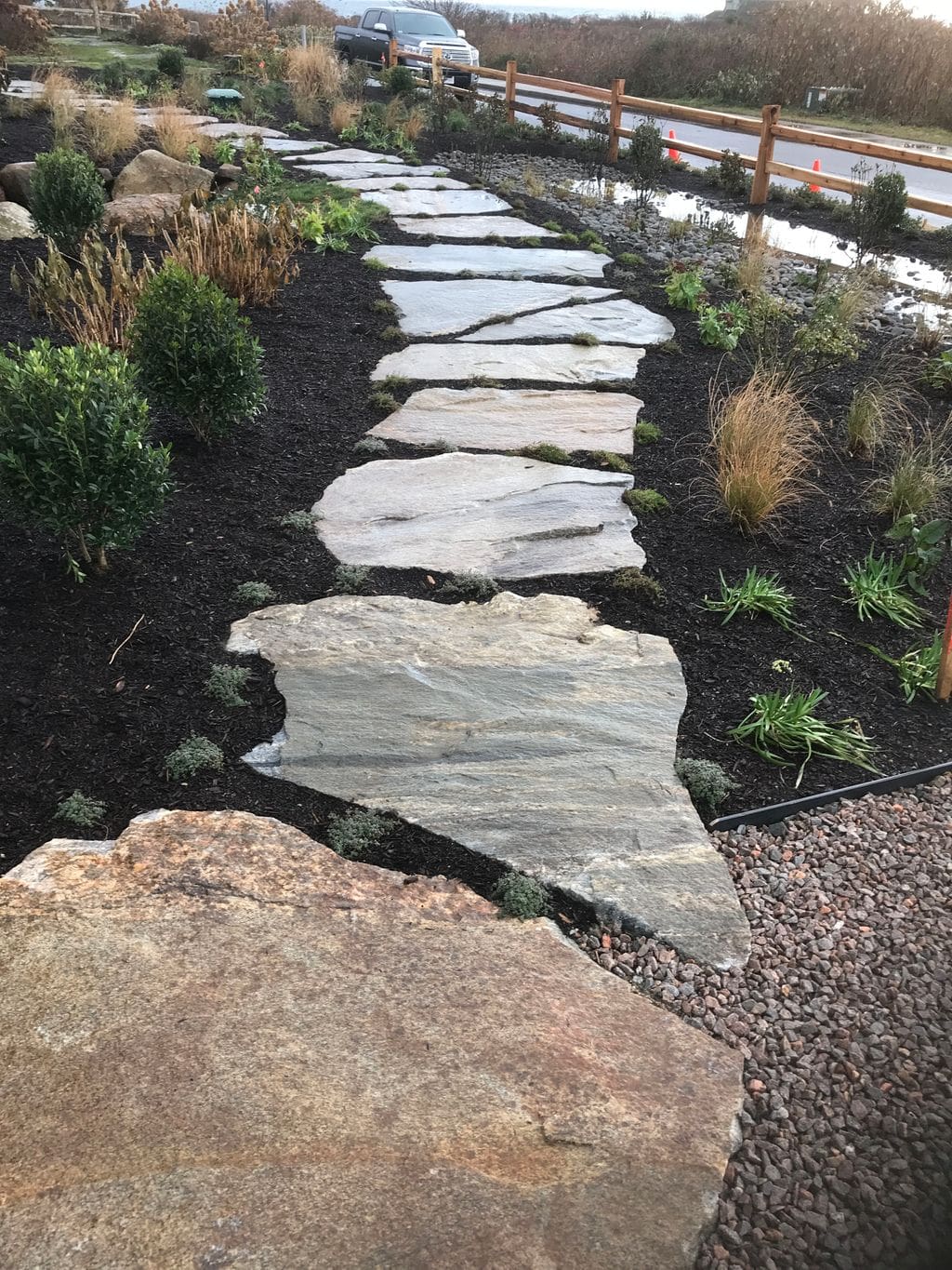 Black Mountain Granite - Natural Surface Irregular Pavers | Stone Curators
