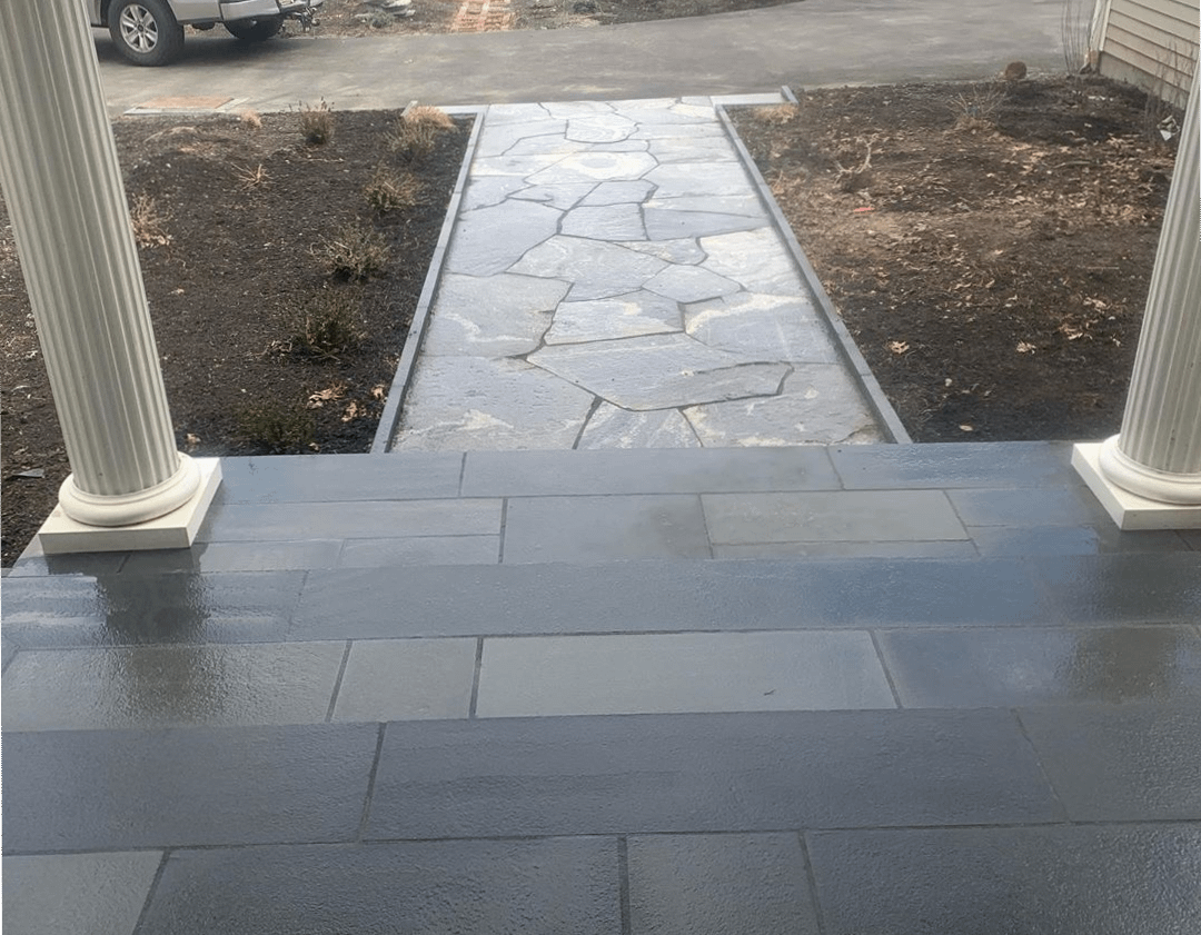 American Mist Granite - Sawn Irregular Pavers | Stone Curators