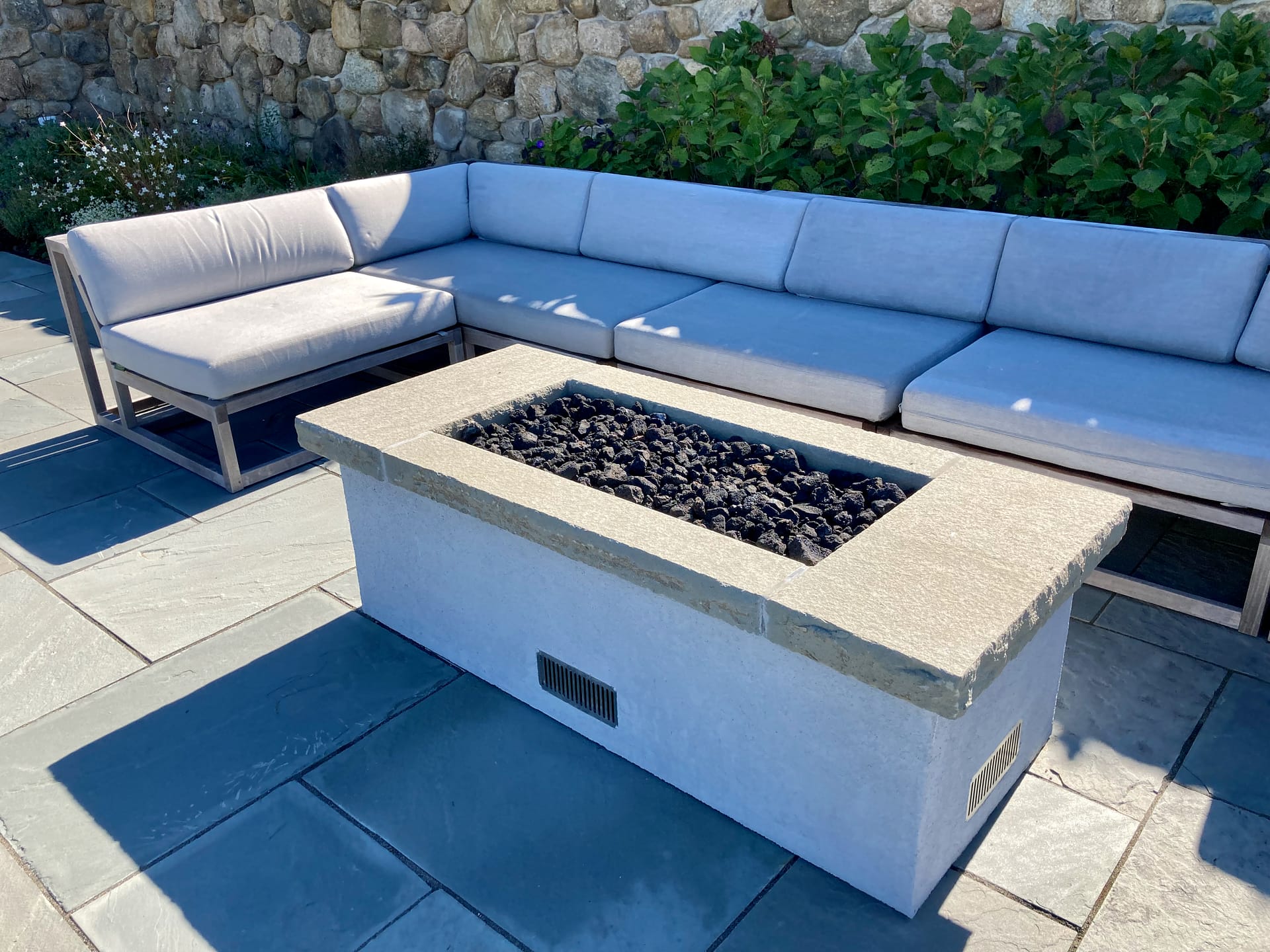 Blue/Gray Bluestone - Flamed Fire Feature | Stone Curators