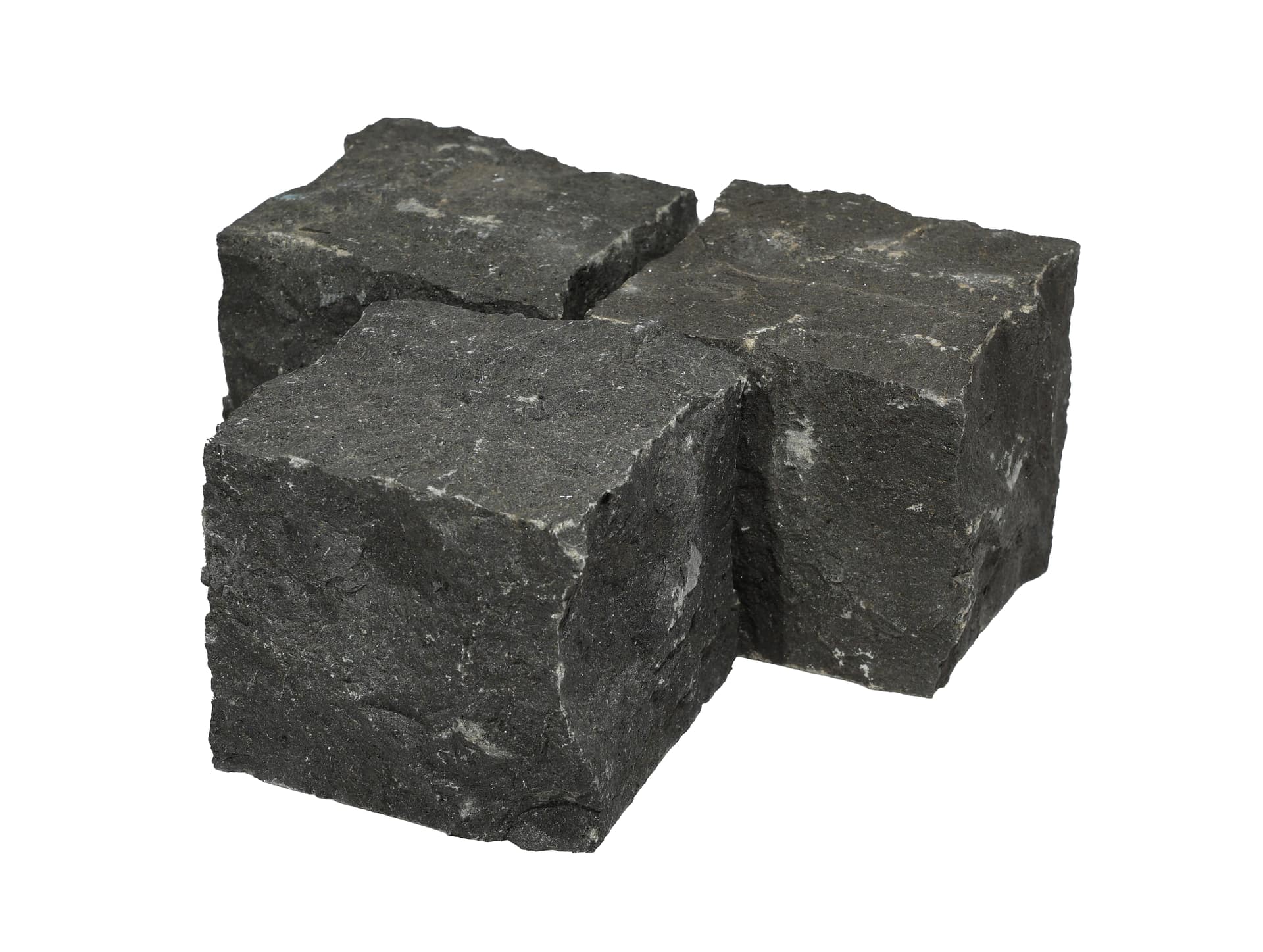 Nordic Black Basalt Cobblestones - Cubes - Split Top, Split Sides ...