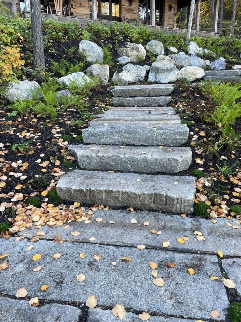 Reclaimed First Generation Curbstone Step - Split Bottom Riser Steps | Stone Curators